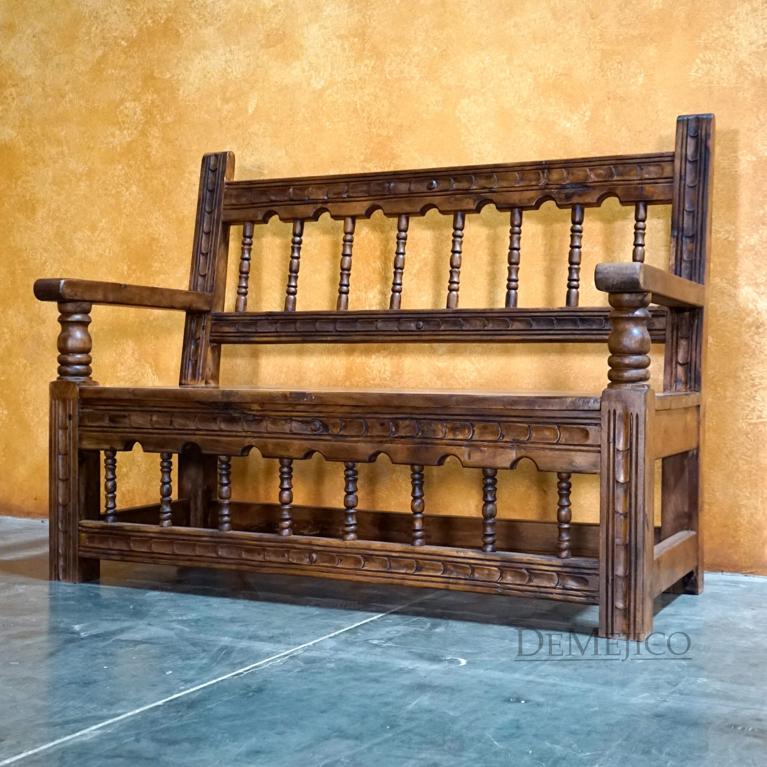 Banca Indio, Mexican Benches, Carved Benches - Demejico